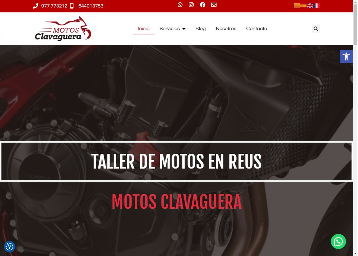 Diseño web Motos Clavaguera en Reus y Tarragona | PCHOUSE